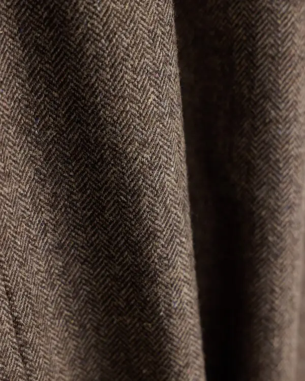 Armani Exchange Relaxed Fit Trouser In Herringbone Virgin Wool And Silk