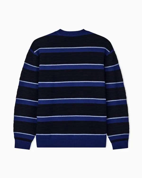 Armani Exchange Regular Fit Pullover In Virgin Wool And Cotton Blend