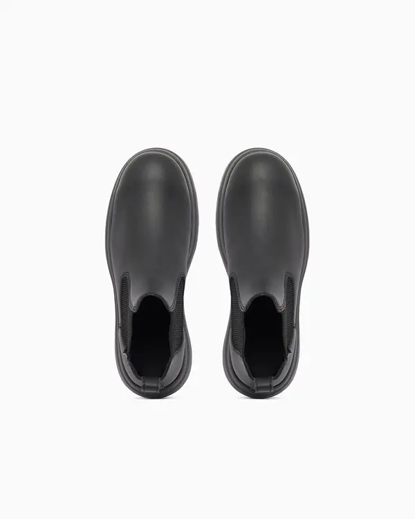Armani Exchange Matte Action Leather Chelsea Boots