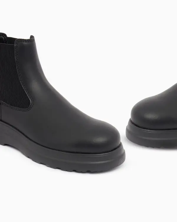 Armani Exchange Matte Action Leather Chelsea Boots
