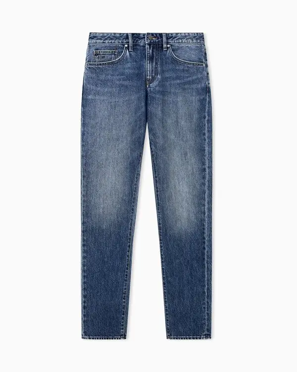 Armani Exchange Slim-fit Comfort Denim 5-pocket Trousers - Blue
