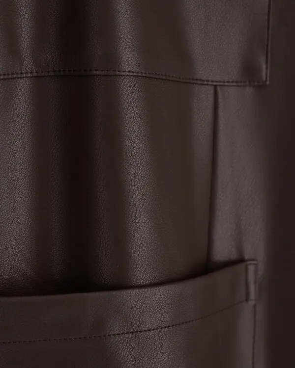 Armani Exchange Coated Fabric Oversized Fit Trousers With Rib Details
