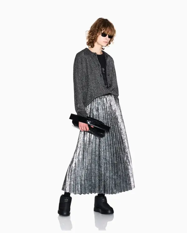 Armani Exchange Pleated Crinkle Skirt