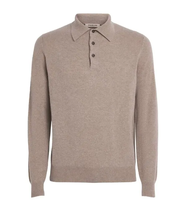 FIORONI CASHMERE Cashmere Long-sleeve Polo Shirt