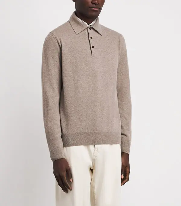 FIORONI CASHMERE Cashmere Long-sleeve Polo Shirt