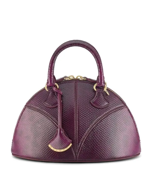BVLGARI Small Leather Marquise Top-handle Bag - Purple