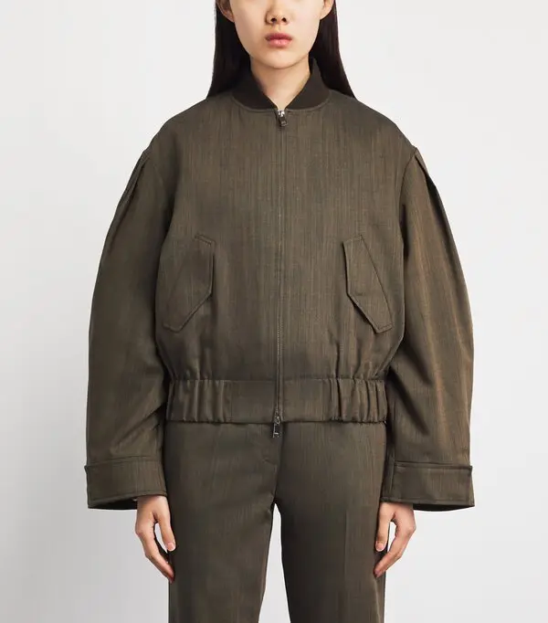GANNI Wool Bomber Jacket