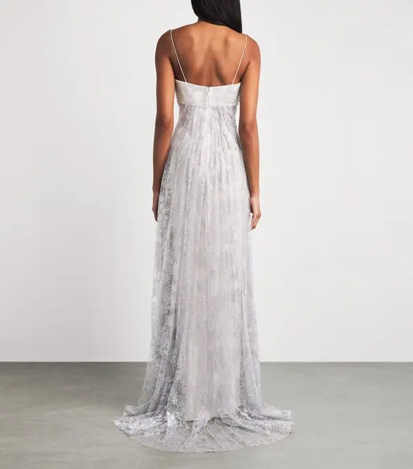 SANDRA MANSOUR Embellished Silent Thread Gown