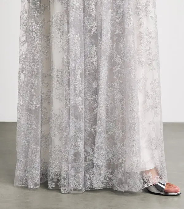 SANDRA MANSOUR Embellished Silent Thread Gown