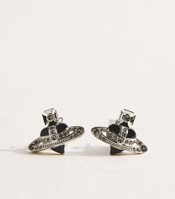 VIVIENNE WESTWOOD Diamante Heart Earrings - Silver