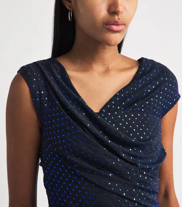 Talbot Runhof Sequin Sleeveless Gown - Navy