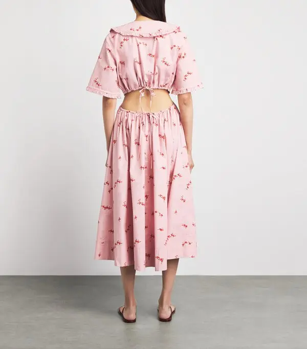 GANNI Stretch-cotton Cut-out Midi Dress