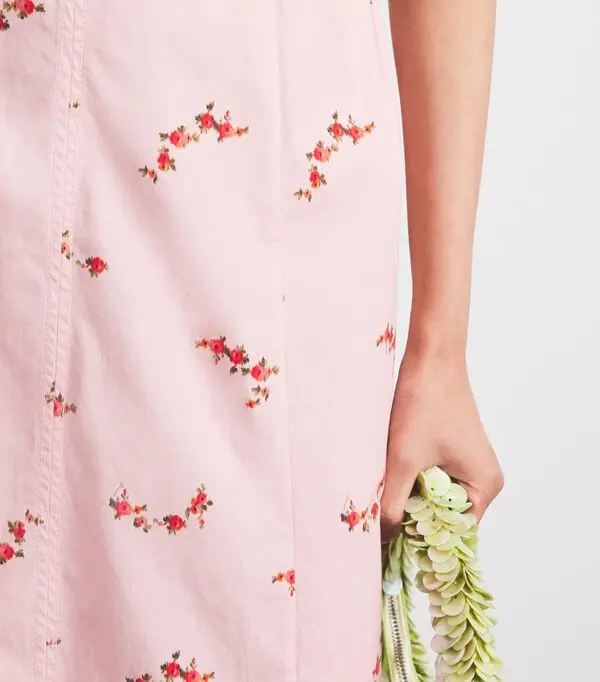 GANNI Stretch-cotton Cut-out Midi Dress