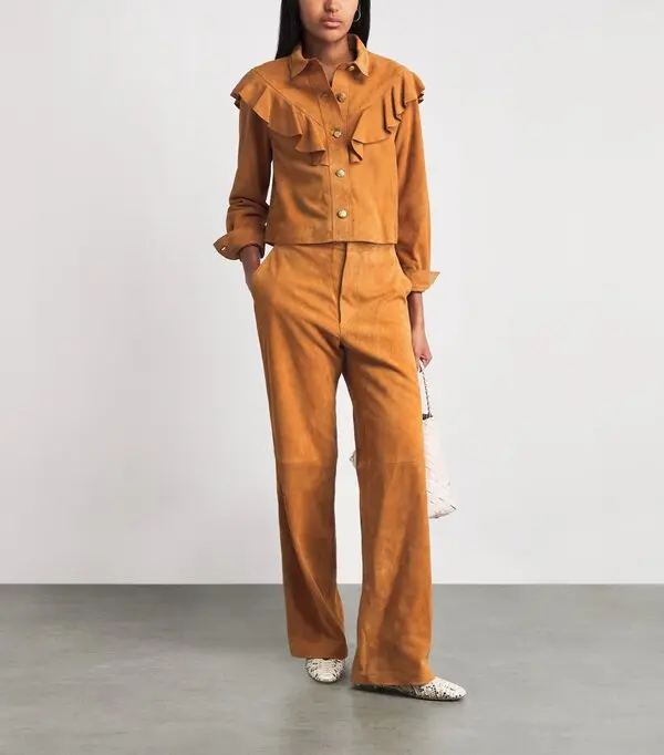 Ulla Johnson Suede Freja Straight Trousers