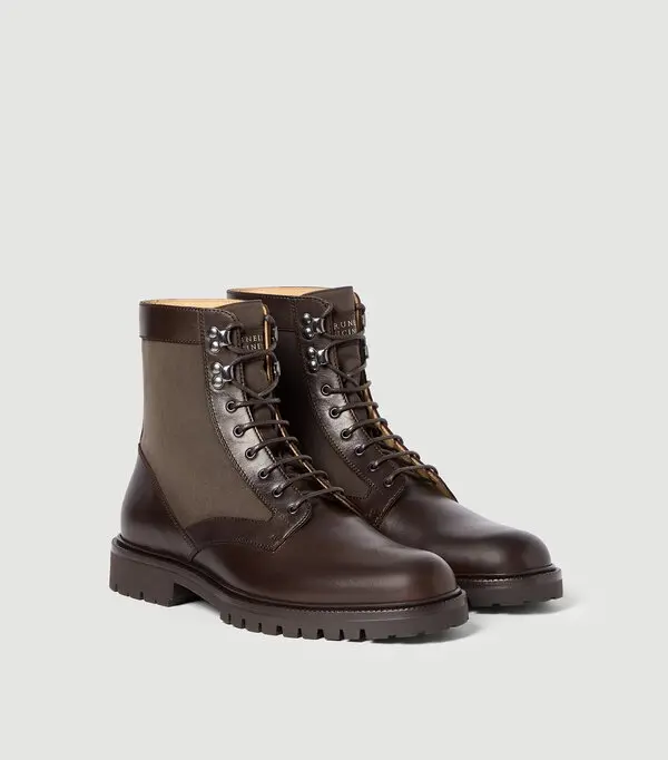 Brunello Cucinelli Leather Lace-up Ankle Boots