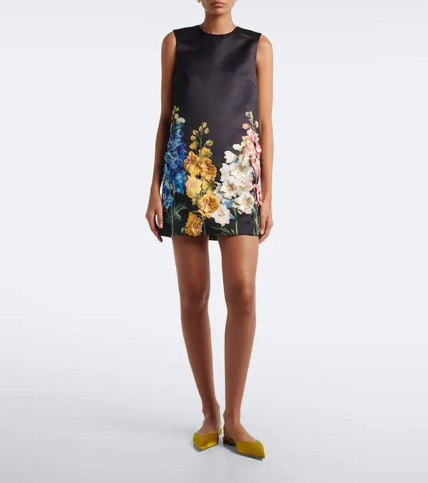 LEO LIN Yvonne Floral Appliqué Minidress