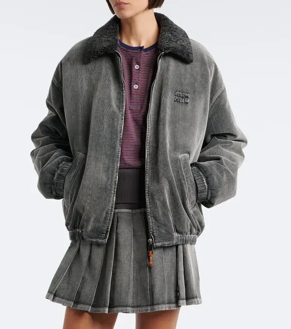 Miu Miu Corduroy Cotton Bomber Jacket