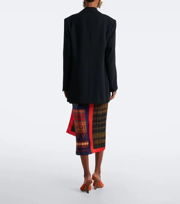 Dries Van Noten Printed Silk Twill Wrap Skirt