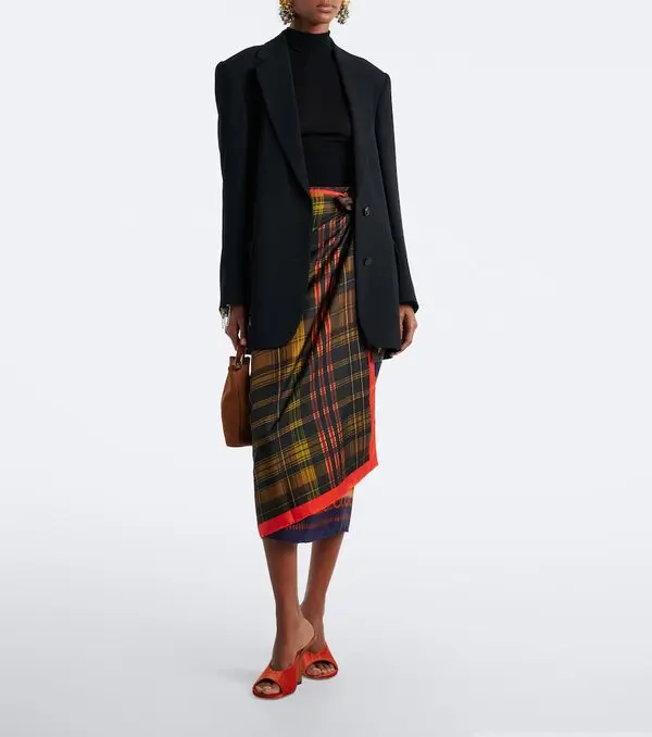 Dries Van Noten Printed Silk Twill Wrap Skirt