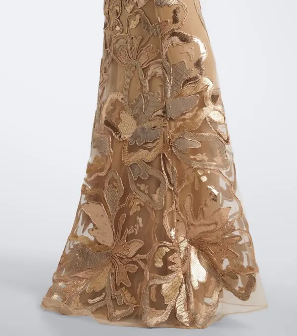 Elie Saab Sequined Lace Gown