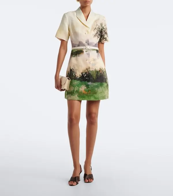 LEO LIN Brigitte Printed Linen-blend Shirt Dress