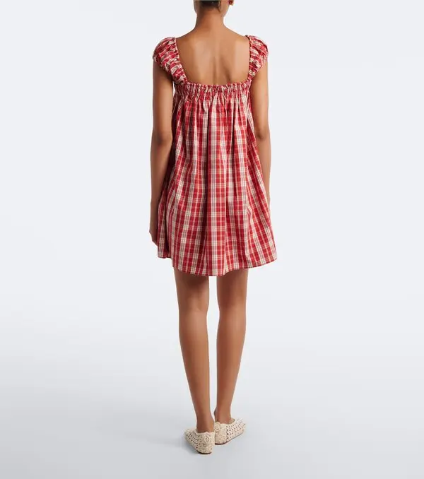 Faithfull The Brand Belinha Checked Cotton Minidress