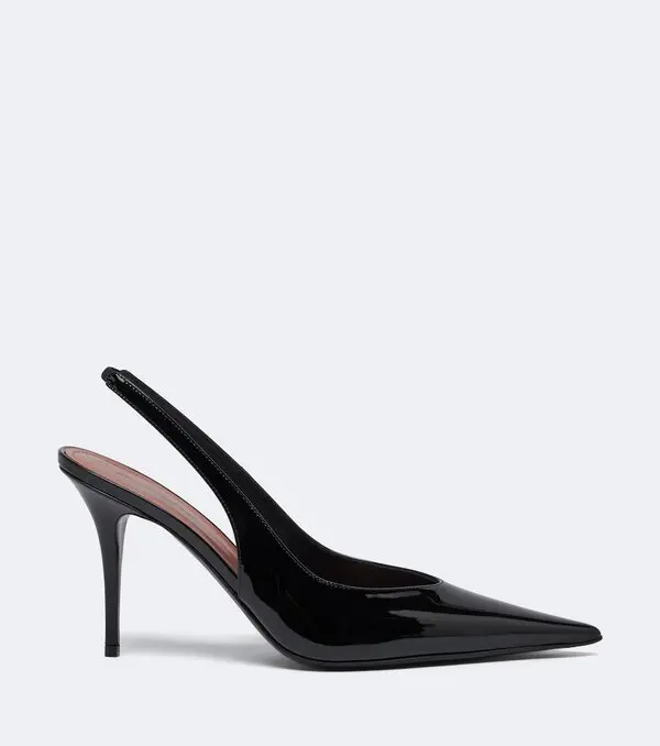 Amina Muaddi Anok Patent Leather Slingback Pumps