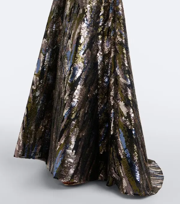 Elie Saab Embellished Silk-blend Bustier Gown
