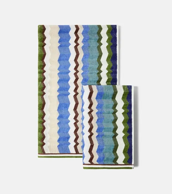 Missoni Eva Zigzag Set Of 2 Cotton Terry Towels - Multicoloured