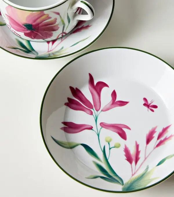 GINORI 1735 Florenza Set Of 2 Porcelain Tea Cups And Saucers - Multicoloured