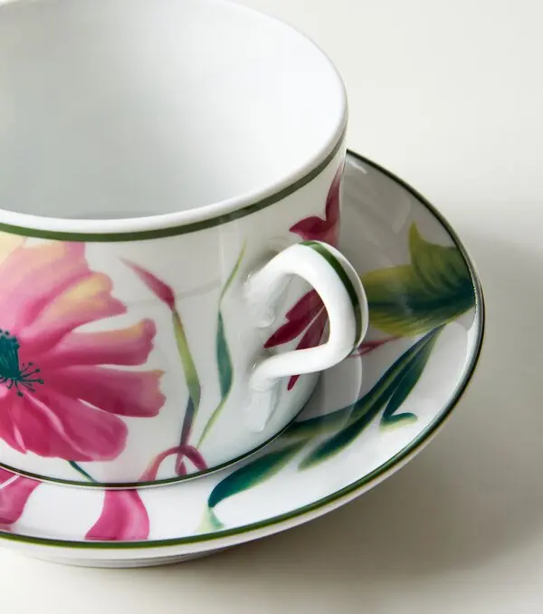 GINORI 1735 Florenza Set Of 2 Porcelain Tea Cups And Saucers - Multicoloured