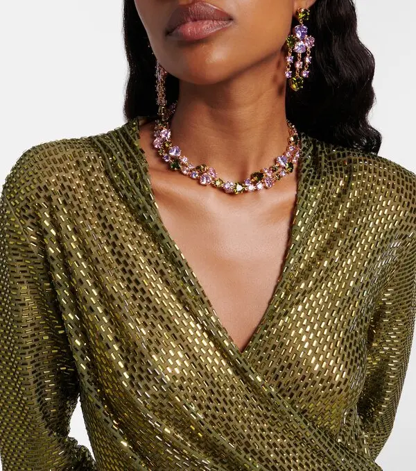 SELF-PORTRAIT Crystal-embellished Necklace