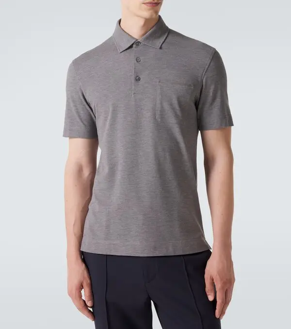 Zegna Cotton Pique Polo Shirt