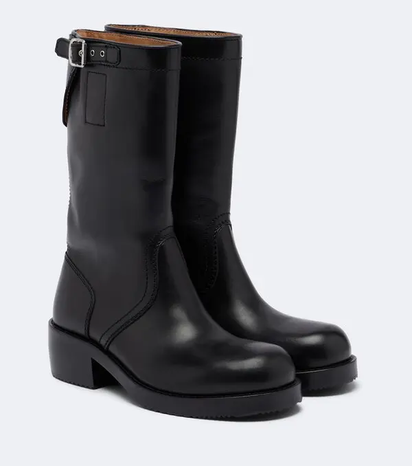 Dries Van Noten Leather Biker Boots