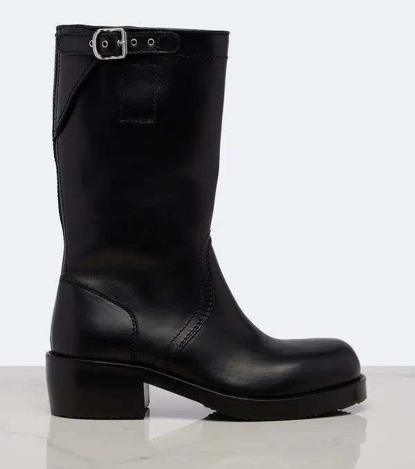 Dries Van Noten Leather Biker Boots