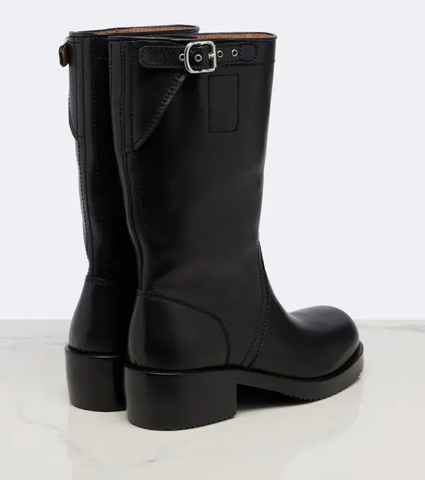 Dries Van Noten Leather Biker Boots