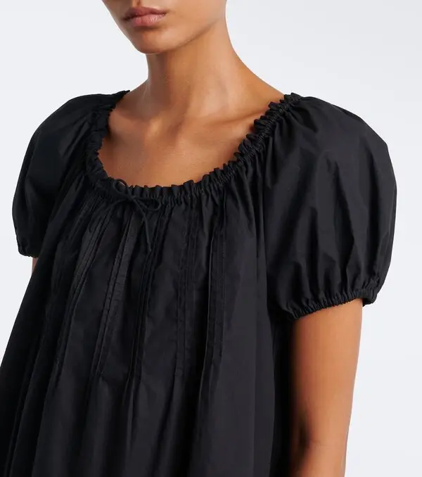 Faithfull The Brand Conca Lace-trimmed Cotton Minidress