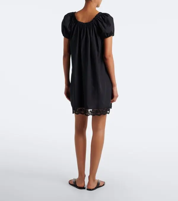 Faithfull The Brand Conca Lace-trimmed Cotton Minidress