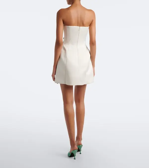 LEO LIN Roselle Floral-appliqué Bustier Dress