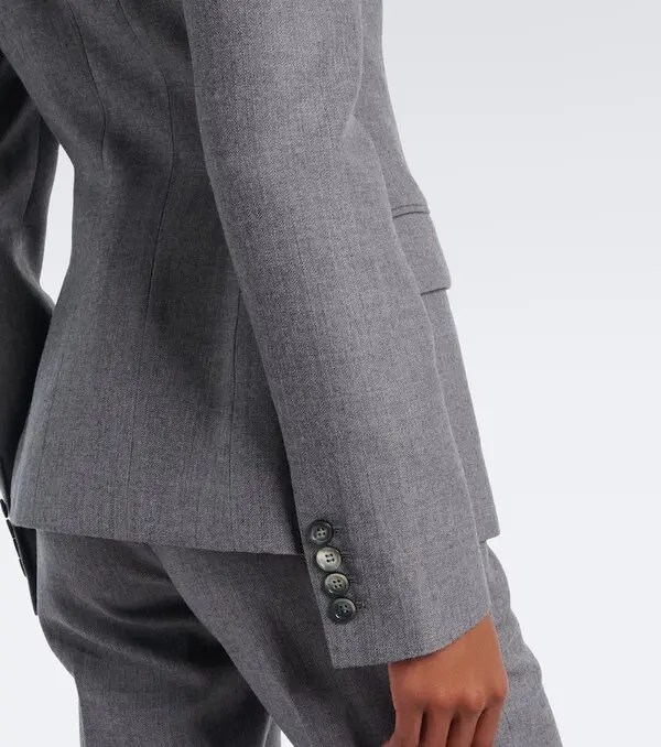 Alexander McQueen Pinstripe Peplum Wool Blazer