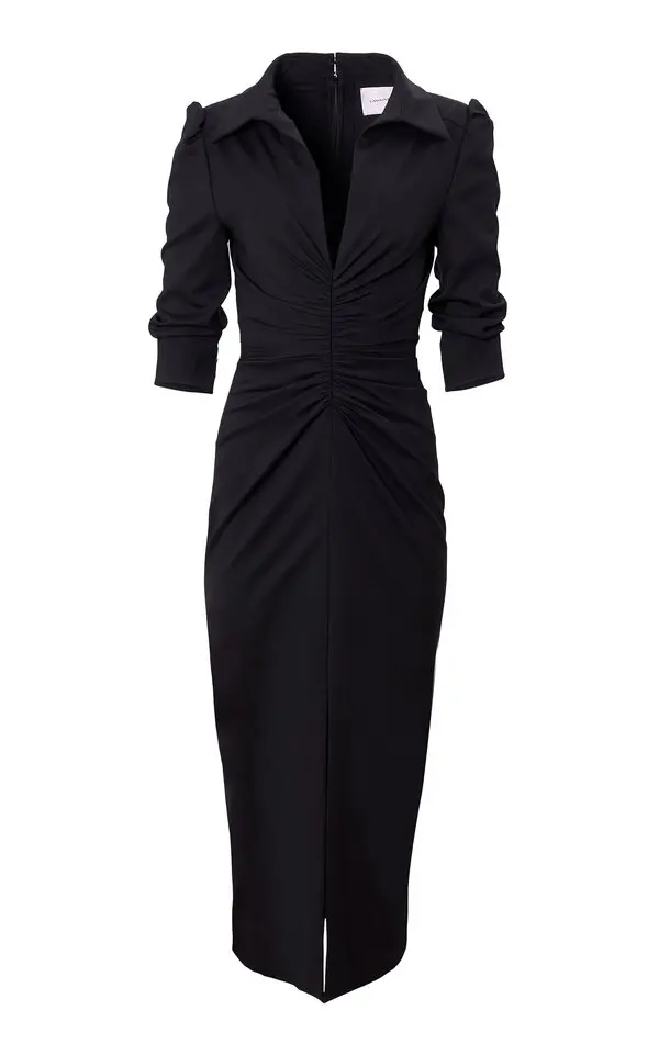 Carolina Herrera Stretch-wool Tailoring Midi Dress - Black