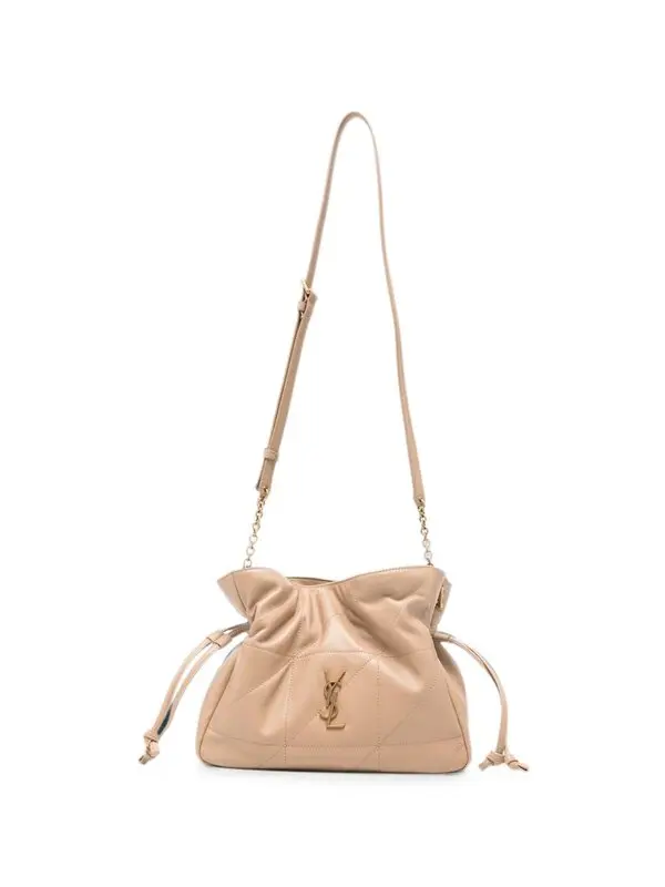 Saint Laurent Jamie Leather Shoulder Bag - Beige