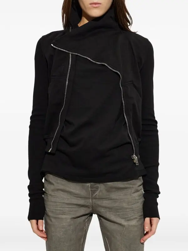Rick Owens Cotton Zipped Sweatshirt
