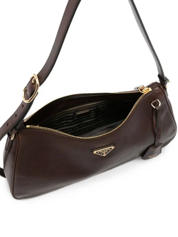 Prada Aimée Large Leather Shoulder Bag