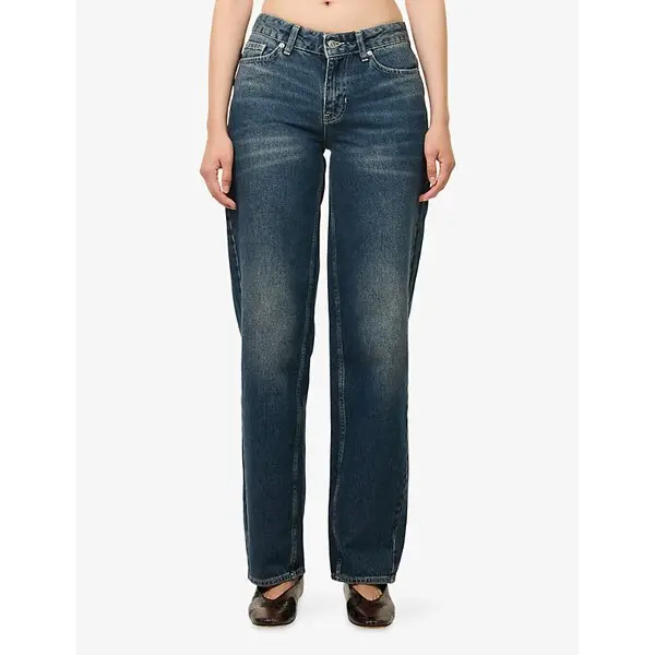 PEACHY DEN Joan Wide-leg Denim Jeans