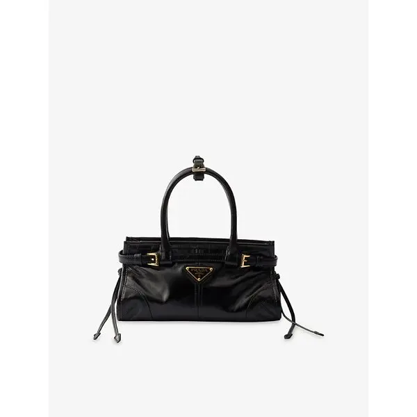 Prada Leather Mini Shoulder Bag - Black