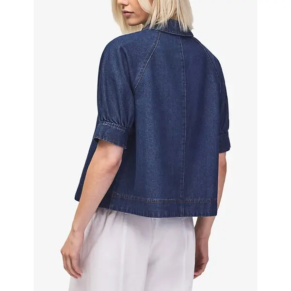 RO&ZO Puffed Sleeve Denim Shirt