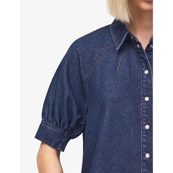 RO&ZO Puffed Sleeve Denim Shirt