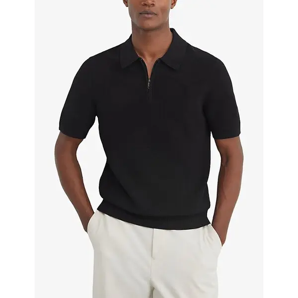 REISS Leigham Short-sleeved Cotton-blend Polo Shirt