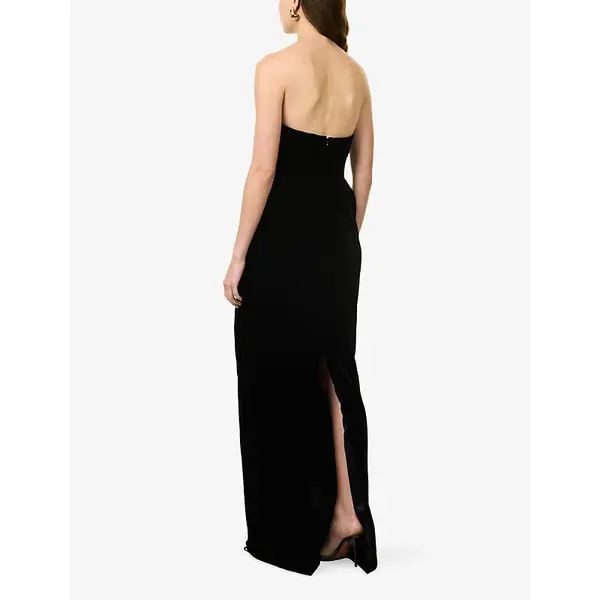 MUGLER Strapless Padded Velvet Gown